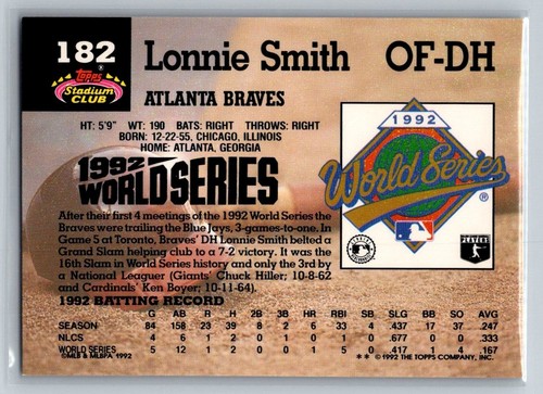 1993 Stadium Club Murphy #182 Lonnie Smith | eBay