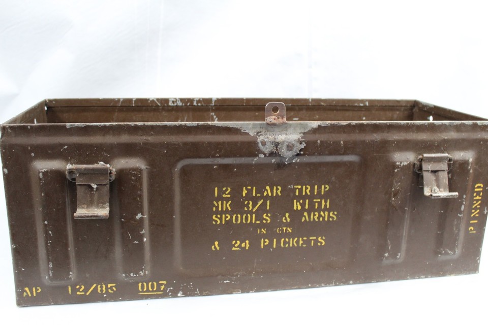 Large Heavy Duty Metal Flares Box Tin Case Militaria 66x 24x24cm ...
