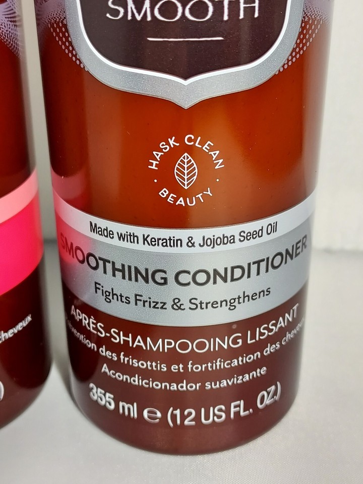 Hask Keratin Smooth Shampoo & Conditioner 12oz fights frizz ...