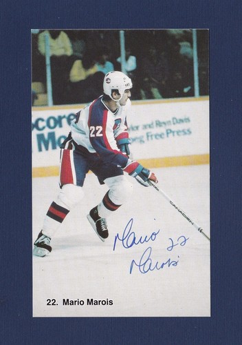 Mario Marois signed Winnipeg Jets team issued hockey postcard | eBay