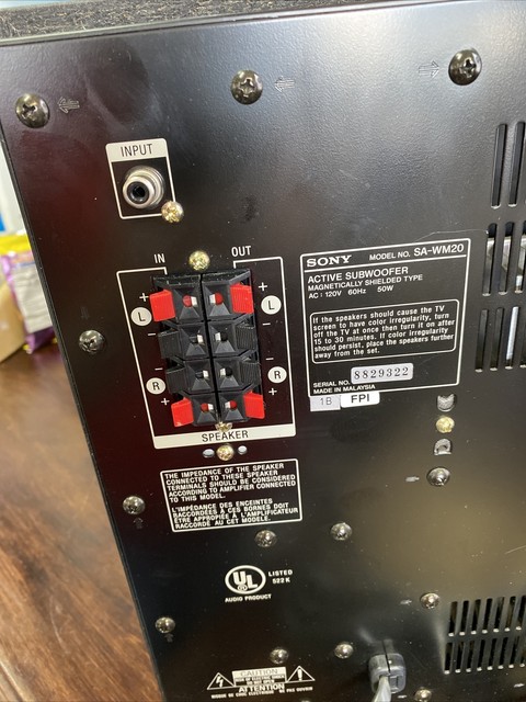 Sony Sa-wmsp2 50w Stereo Powered Active Subwoofer Black for sale online ...