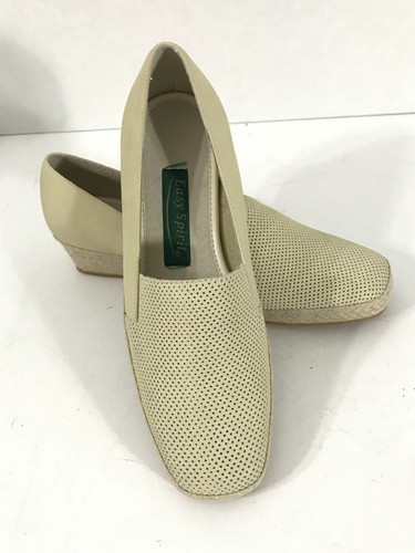Vintage Easy Spirit Stone Perforated Nubuck Espadrille Wedge Shoes Size 6D | eBay