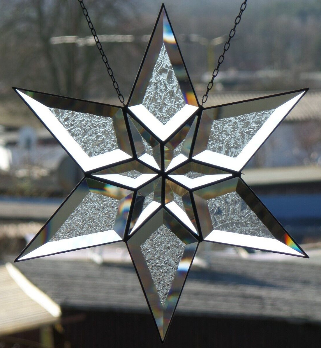 Stained Glass Star Pattern RED STAR In Stained Glass Christmas Tree