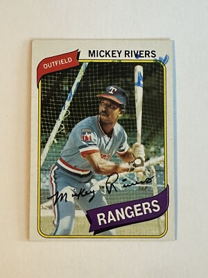 Mickey Rivers Rangers Signed 1980 Topps Baseball Card #485 [0520] | eBay