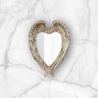 Large Antiqued Silver Angel Wings Mirror Vintage Ornate Heart Wall ...