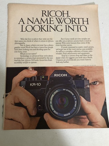 1980s Ricoh Camera Print Ad Advert Vtg pa8 | eBay