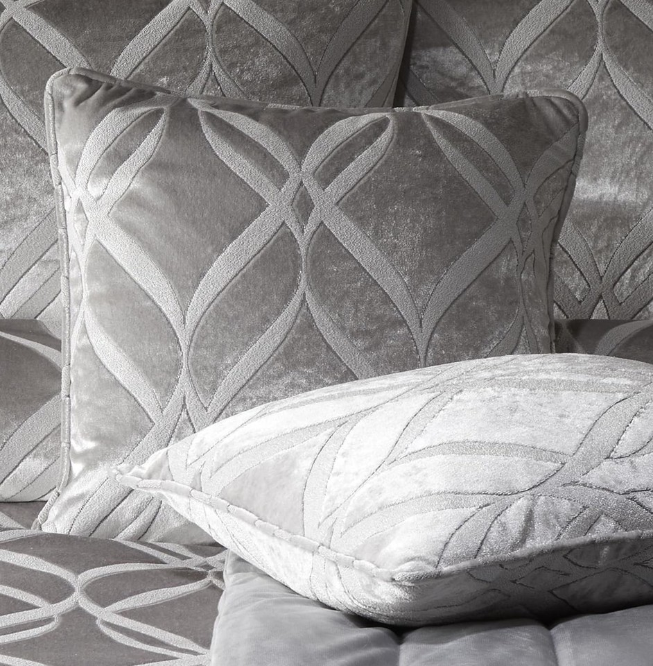 Belfort Jacquard Velvet Cushion Cover 43x43cm Geometric Double Sided ...