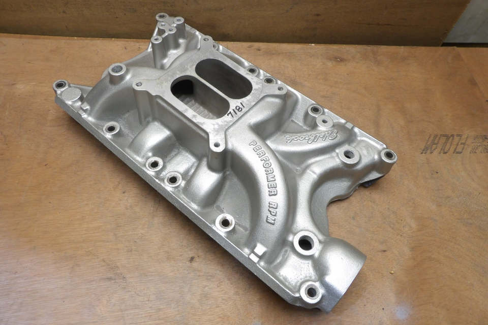 Ford 351 W Edelbrock 7181 Performer RPM Intake Manifold Aluminum Holley ...