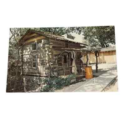 Postcard Log Cabin From The Boston Mountains Arkansas Advertising Card ...