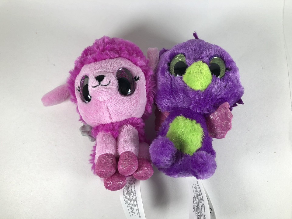 Hatchimals Plush Pink Poodle Purple Dragon 6” Beanie Stuffed Animal Toy ...