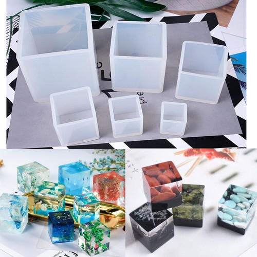 Square Cube Resin Casting Mold Silicone Dried Flower Specimen Epoxy ...