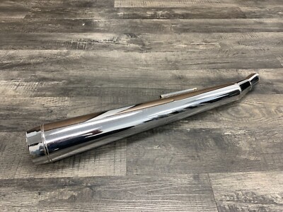 Dunstall Super Silencer Large Exit Open End Chrome Muffler Exhaust Pipe ...