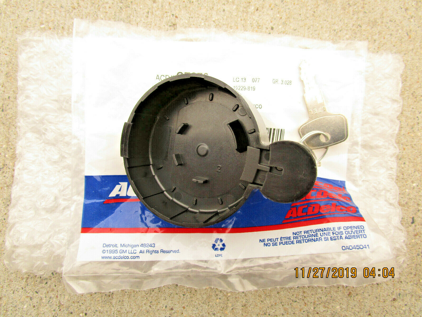 GMC Chevy Fuel Tank Filler Lock Key Cap Locking | 84308352 | ACDelco ...