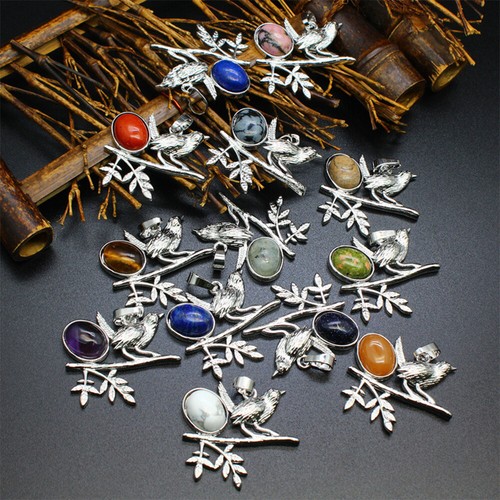 1Pcs Natural Stone Bird Chakra Crystal Quartz Pendant for Necklace ...