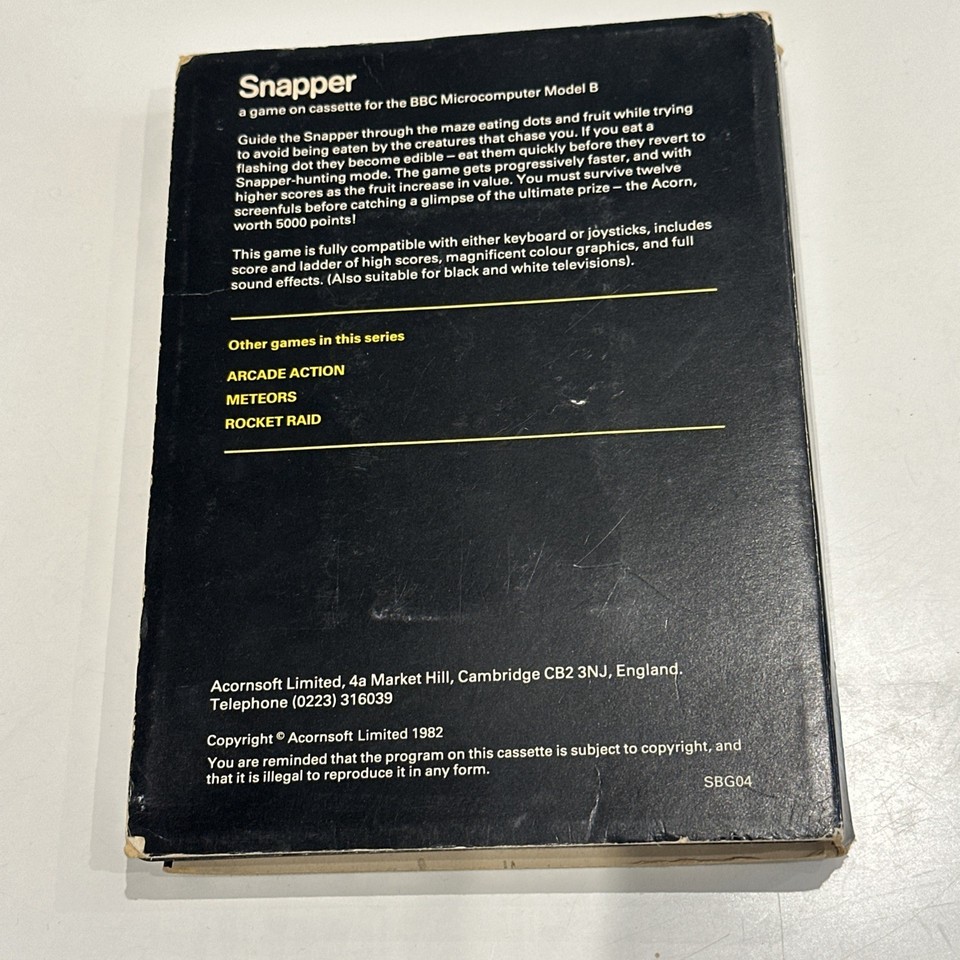 Acornsoft Snapper Pac Man Clone For BBC Micro Cassette Boxed | eBay UK