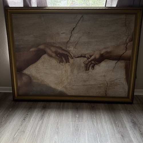 Michelangelo Hand Of God Painting 42”x27” XL | eBay