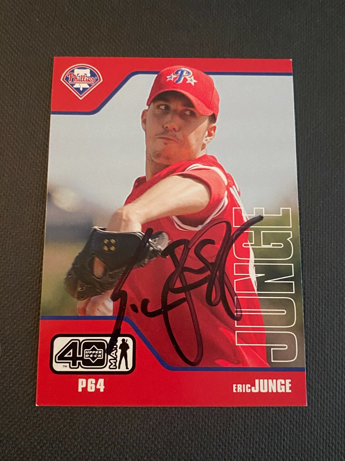 Eric Junge Signed 2002 Upper Deck UD 40-Man Card Auto Phillies ...