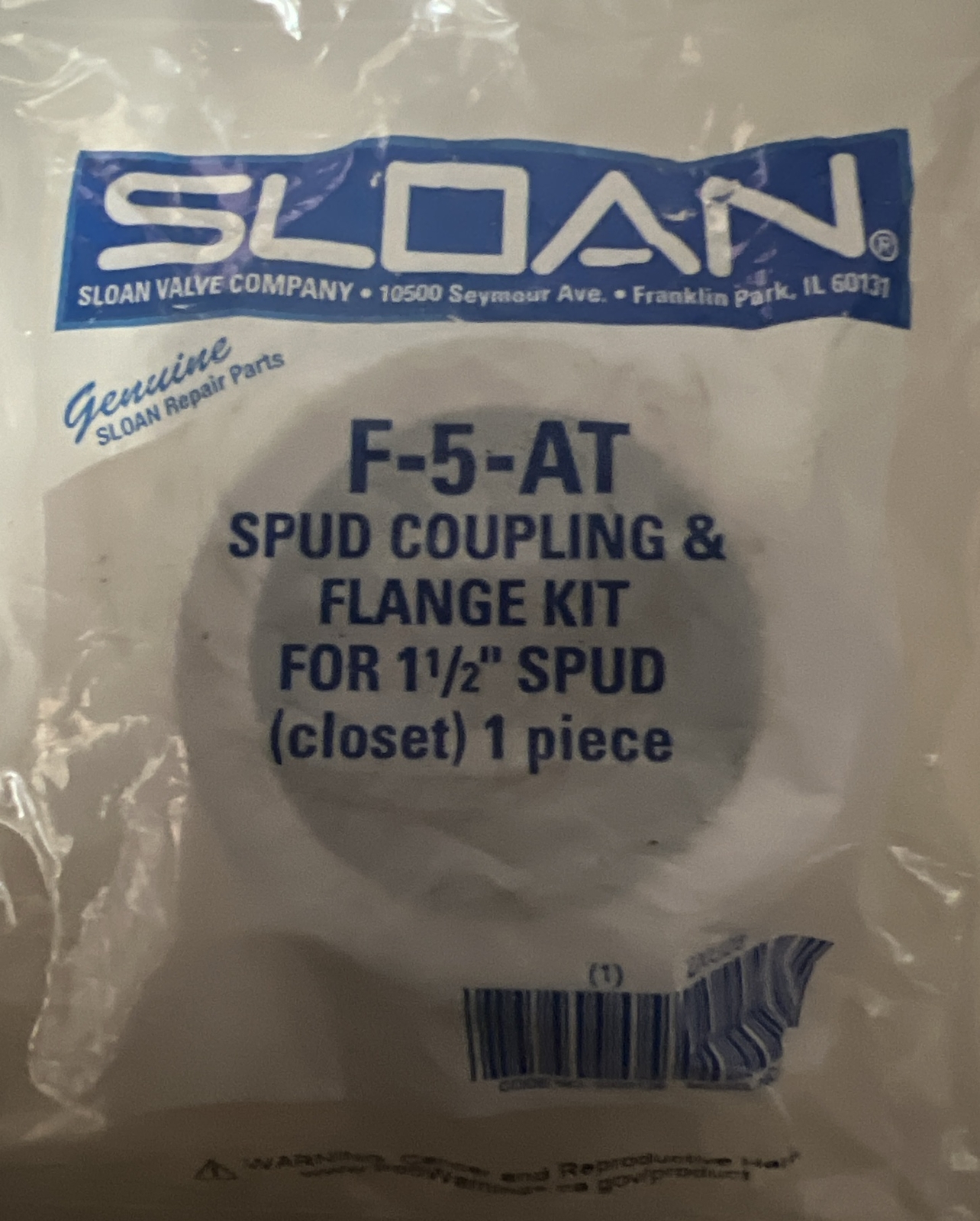 SLOAN FLUSHOMETER SPUD COUPLING & FLANGE KIT F5AT FOR 1-1/2 SPUD | eBay