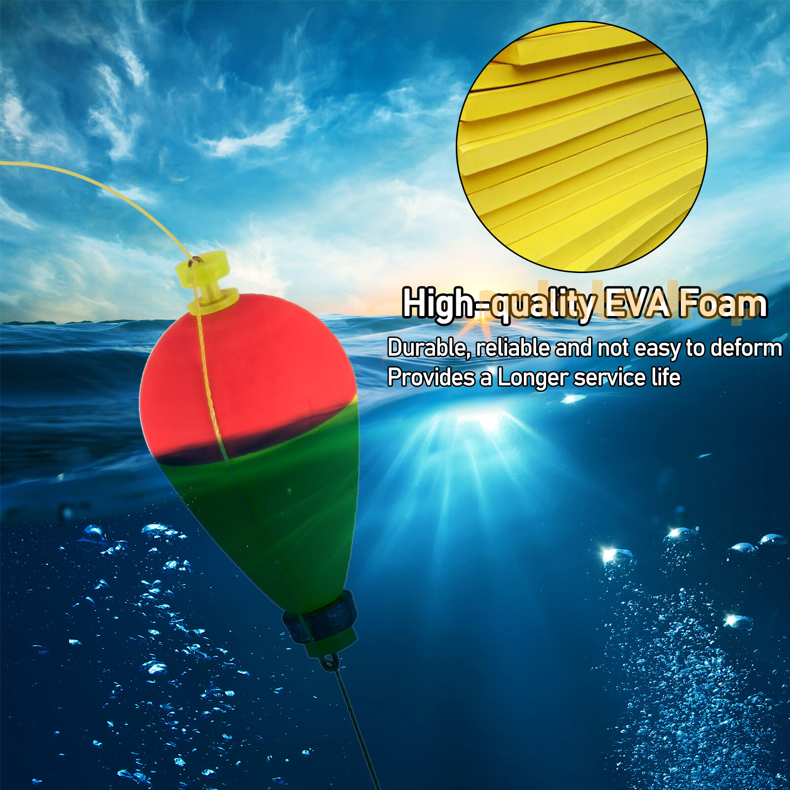 10/20 Pack 15g/20g Weighted Bobbers Snap-on Fishing Floats Pear Shape ...