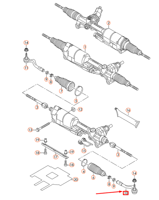 OEM Audi A4 B8 Steering Right Tie Rod End 4G0423812A Genuine for sale ...