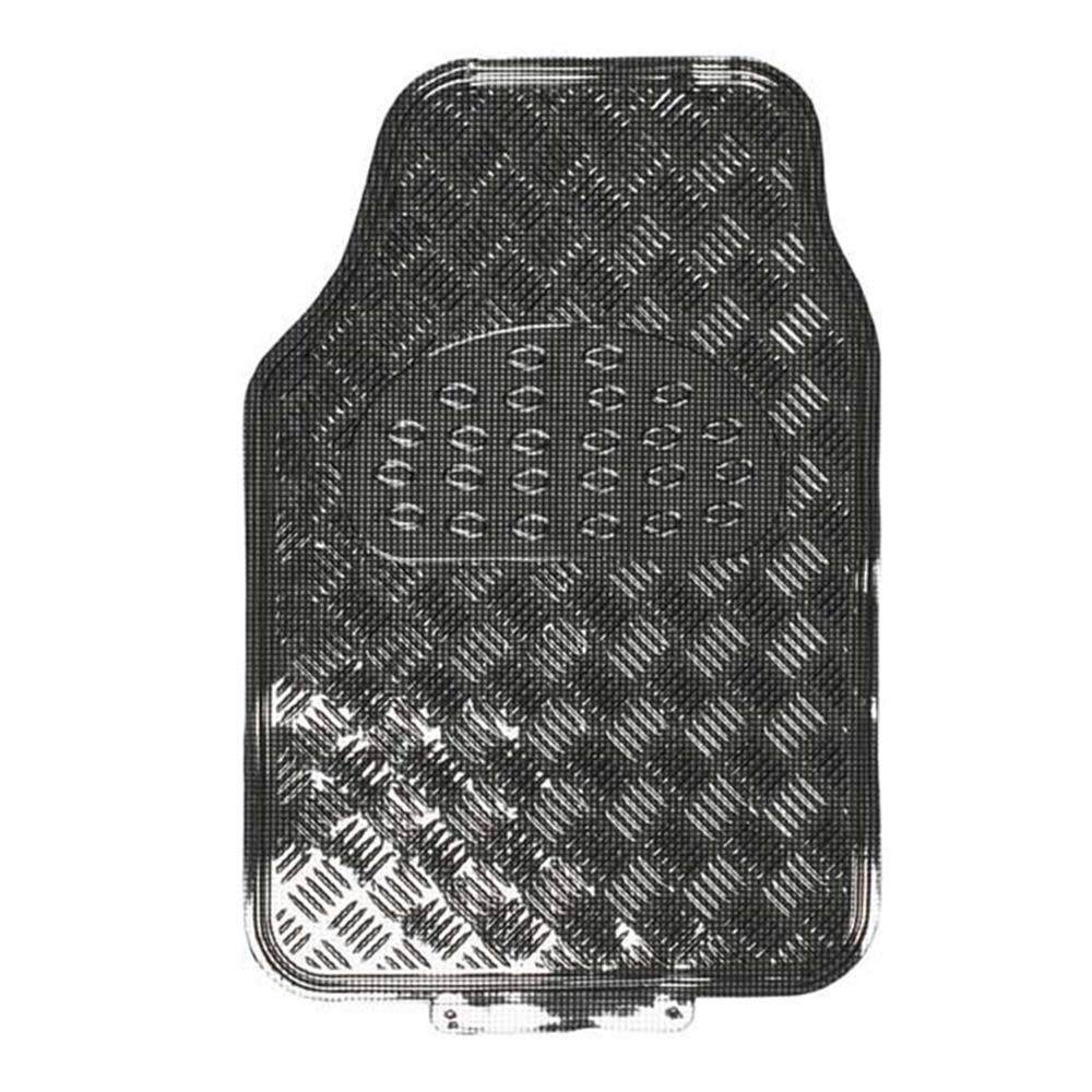 4PC CARBON HEAVY DUTY ALLOY CHECKER CHROME MAT ALUMINIUM EFFECT CAR ...