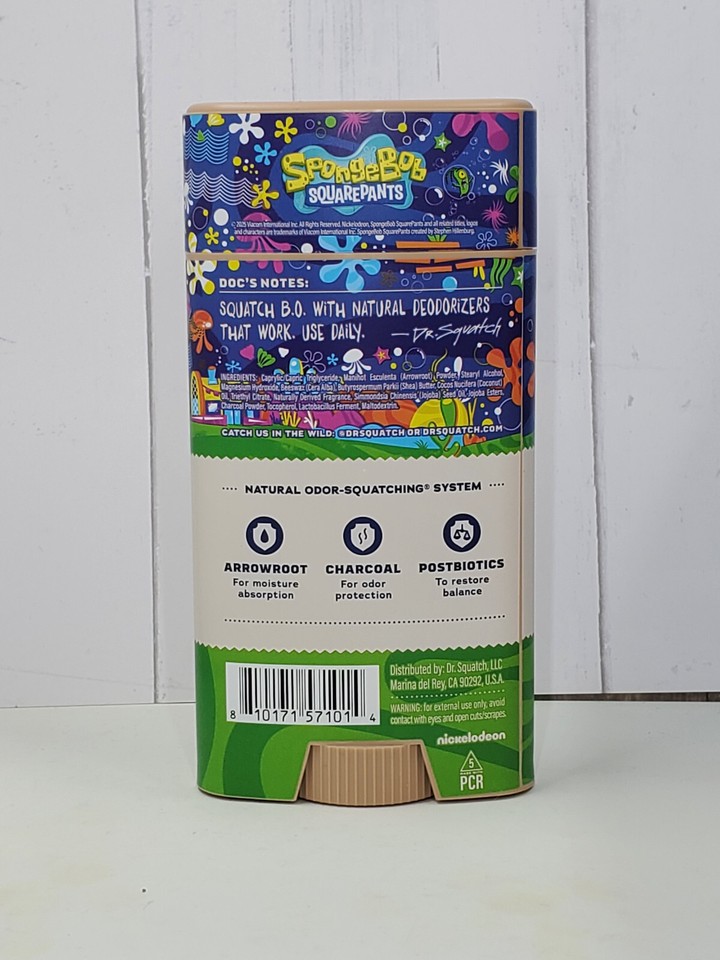Dr. Squatch Men's Natural Deodorant Ltd Ed Spongebob Nautical Nonsense ...