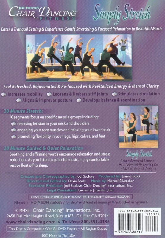 CHAIR DANCING FITNESS SIMPLY STRETCH SENIOR DVD NEW OLDER ADULTS ...