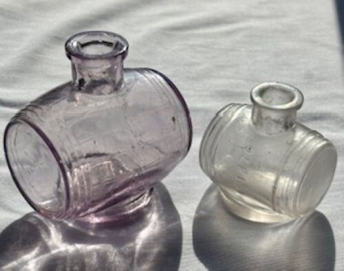 Antique American 1800s Dated Barrel Ink Bottle Inkwell Pair | eBay