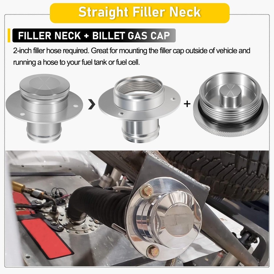 7-2530 Aluminum Fuel Tank Filler Neck Fits for 2" Gas Tank Fuel Filler ...