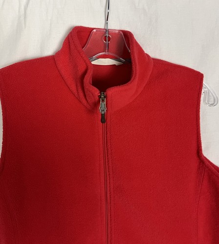 Woolrich Women's Red Full Zip Fleece Vest - M Zip Pockets | eBay
