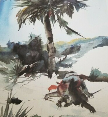 PIRATE COUNTRY (The Black Pirate Palm Tree Sand) Andrew Wyeth ...