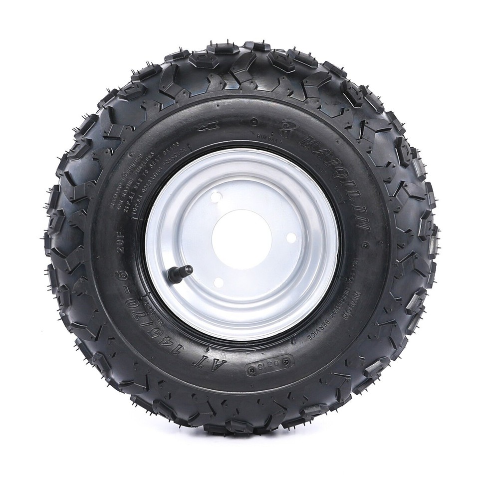 2pc 145/70-6 Tire Rim 6" Wheel & 78mm Axle Hub for Mini Bike Quad Go ...