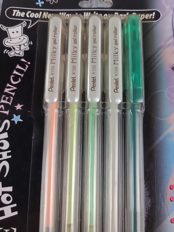 Vintage Pentel Milky Gel Roller Pastel Pens 4 Colors Hot Shot Pencil ...