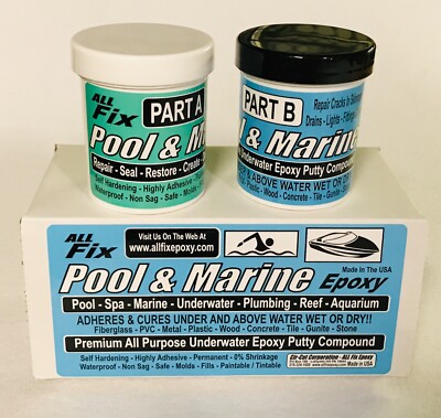 All Fix H2O POOL & MARINE Repair Epoxy Putty PREMIUM CRACKS LEAKS ...