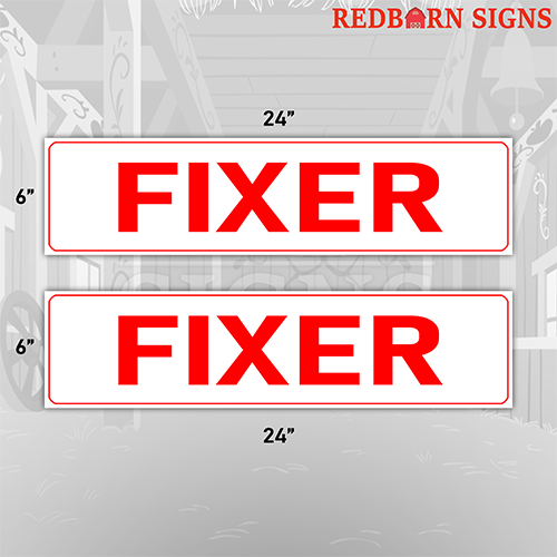 Fixer 6"x24" REAL ESTATE RIDER SIGNS Double Sided 2PK - Highly Visible ...