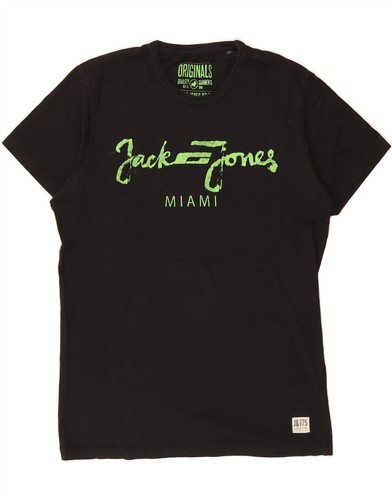 JACK & JONES Mens Miami Graphic T-Shirt Top Large Black Cotton CV03 | eBay