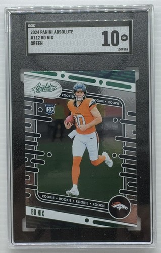 2024 Absolute Bo Nix Green Rookie Card RC #112 SGC 10 GEM MINT Broncos ...