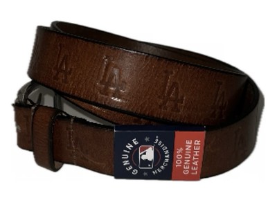 LA Dodgers Official MLB Genuine Leather Brown Belt Embossed LA Size 38 ...