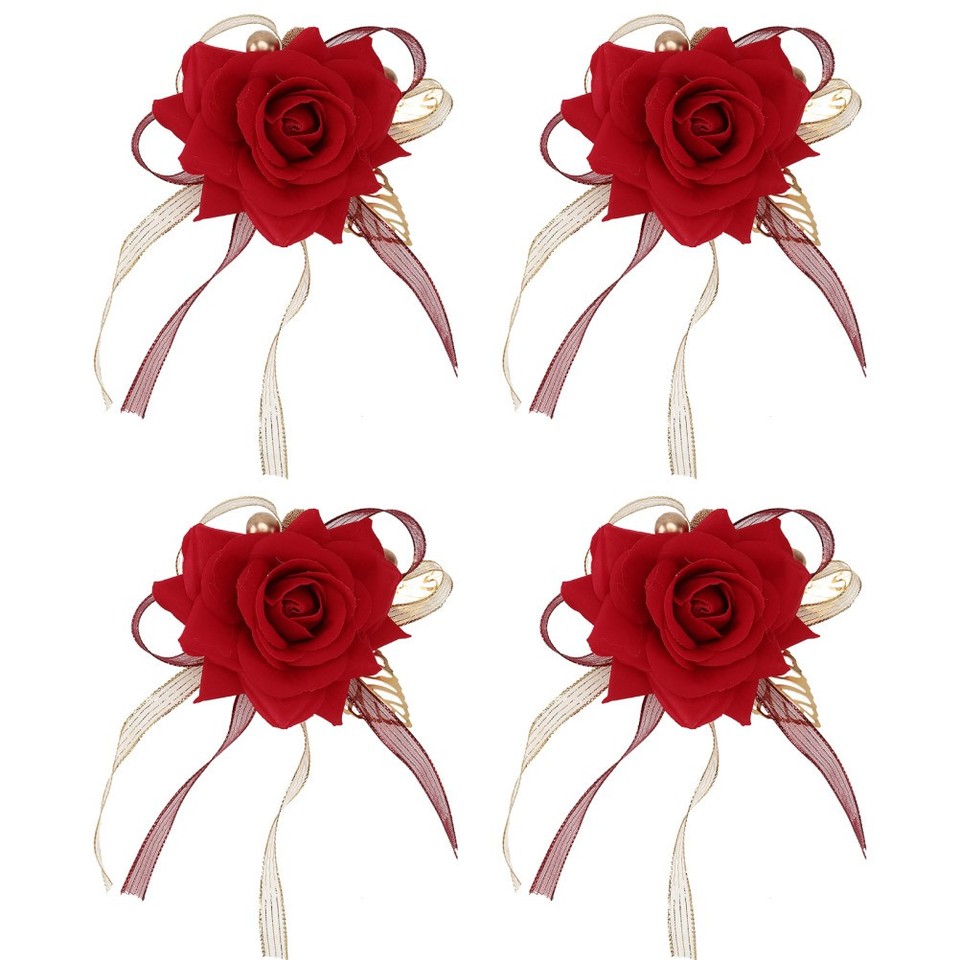 2 Pieces Corsages for Weddings Realistic Bridal Bridegroom Dress Up ...