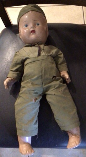 Antique 16” Composition Army Boy Doll In Uniform | eBay