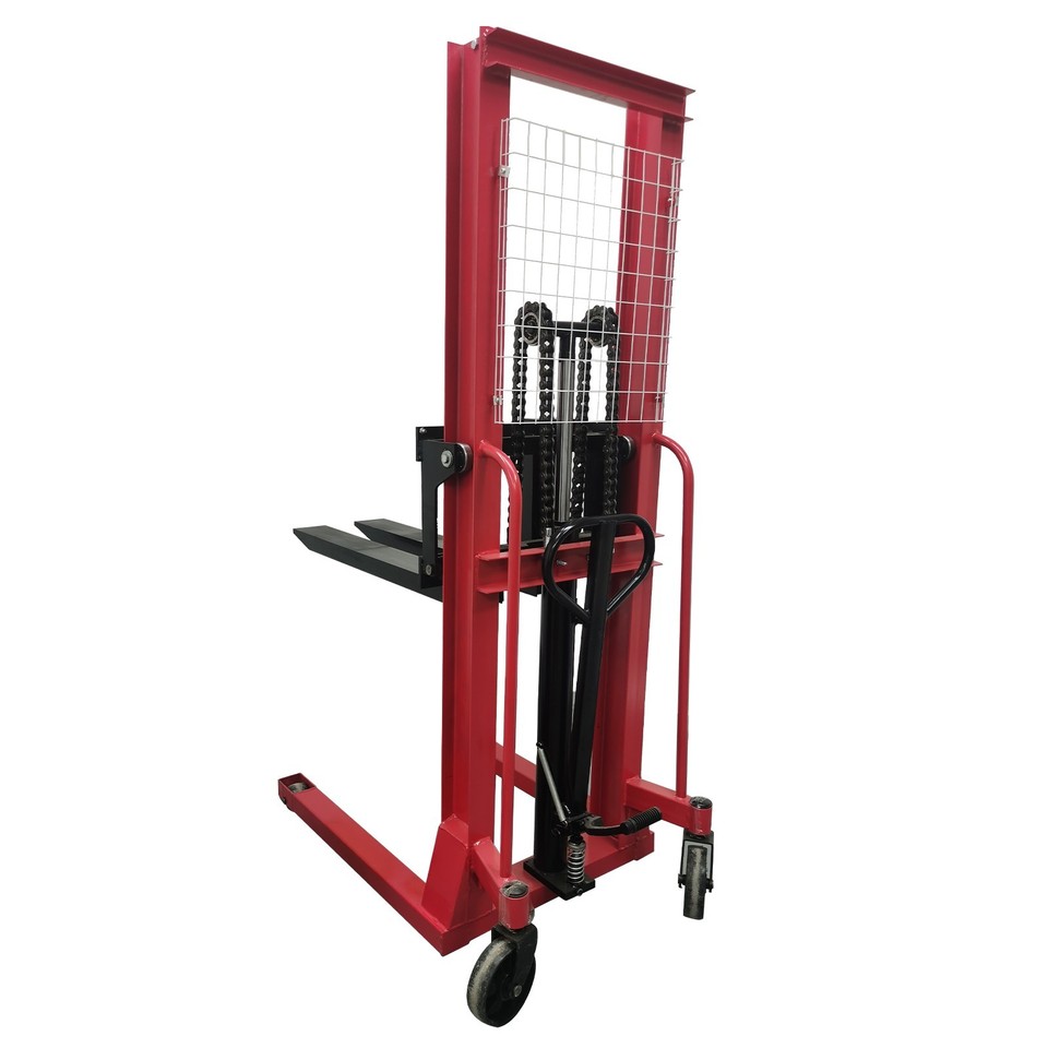 2T/400Lbs Manual Hydraulic stacker Crane Walkie Forklift Pallet Lifter ...
