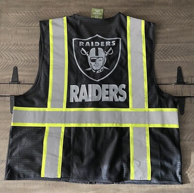 LAS VEGAS RAIDERS BLACK REFLECTIVE SAFETY VEST W/REFLECTIVE LOGO SIZE L ...