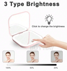 1pc Compact Mini LED Vanity Mirror - 2X Magnifying Portable Makeup ...