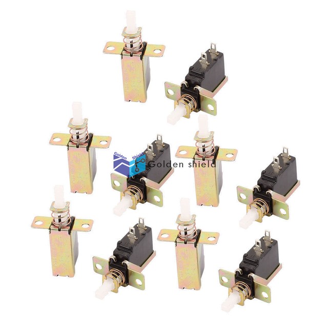 10Pcs SW-3 SPST 2P Spring Loaded Self Locking Mini Push Button Switch ...