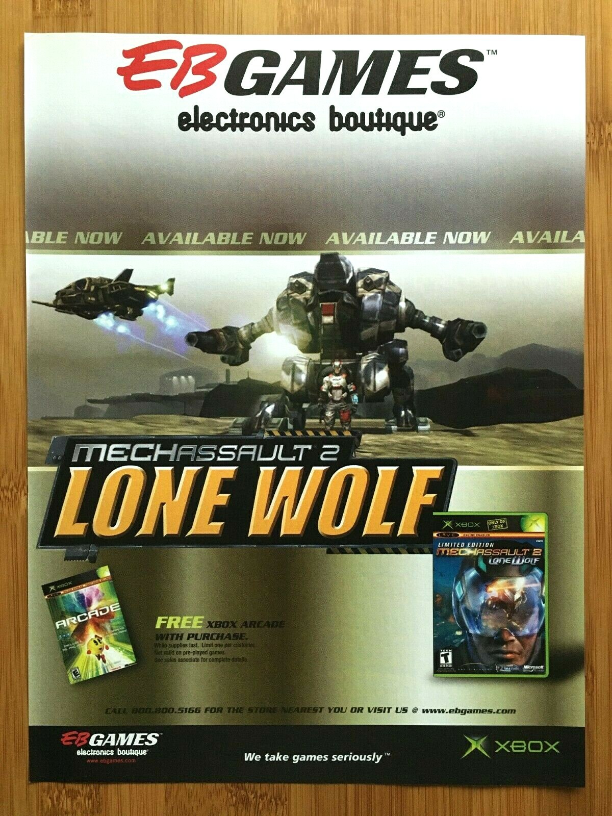 Mechassault 2: Lone Wolf Xbox 2004 Vintage Print Ad/Poster Official EB ...