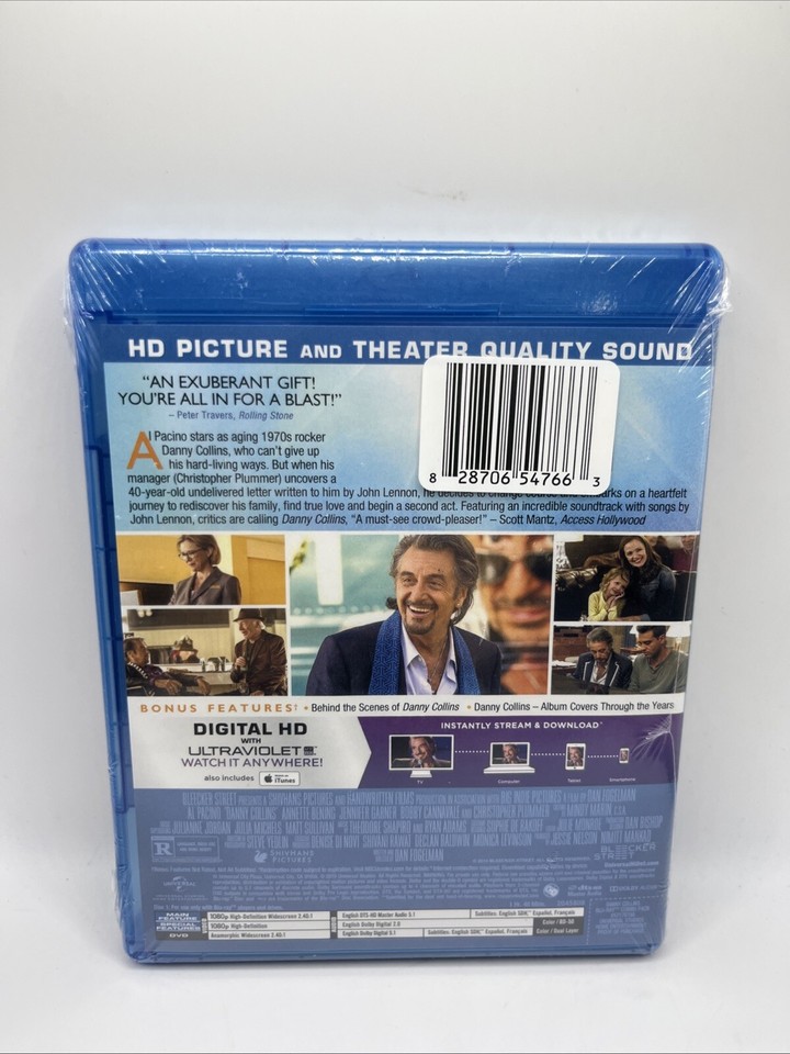 Danny Collins Blu-ray + DVD 2 Discs Al Pacino Annette Bening Jenifer ...