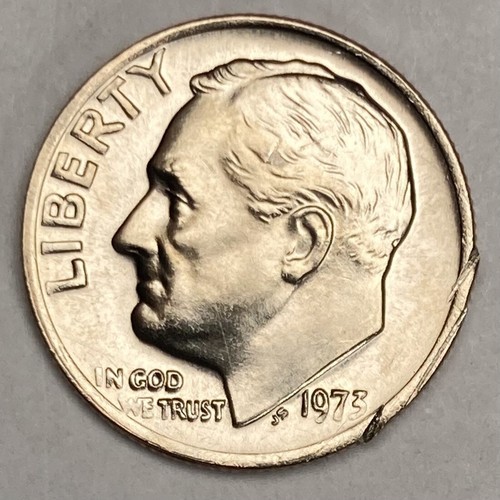 1973 (P) RARE Edge Error With Reeded Rim BU Roosevelt Dime US Coin D73 ...