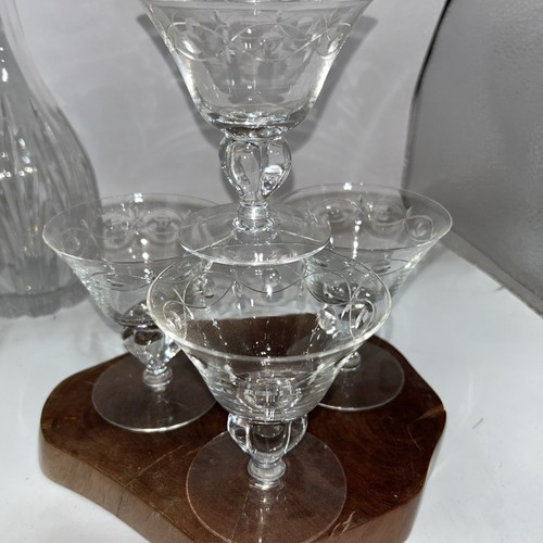 Set of 4 Vintage Seneca Champagne Wine Sherbet Glasses Stemware Crystal ...
