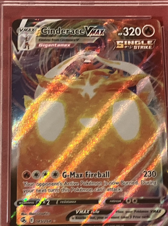 2021 POKEMON SWORD & SHIELD FUSION STRIKE #045 FULL ART/CINDERACE VMAX ...