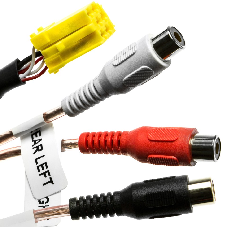 Line Out Adapter Kabel Auto Radio 5 Cinch Subwoofer Mini ISO passend ...